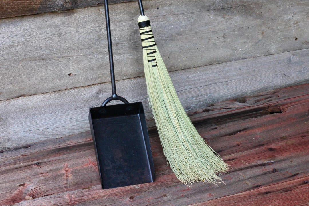 Hand Forged Fireplace Shovel & Broom Set: Wrought Iron Ash Tools - Etsy