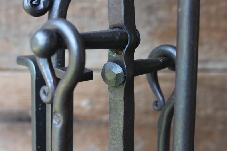 Hand Forged Fireplace Tool Stand | Blacksmith Fireside Accessory ...