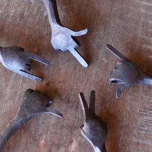 Blacksmith Forged Hand Gesture Keychain | Peace Sign, Middle Finger ...