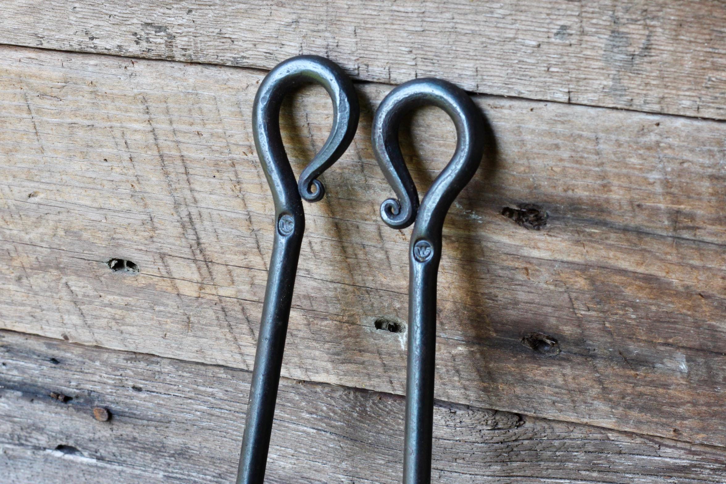 Hand Forged Fireplace Shovel & Broom Set: Wrought Iron Ash Tools - Etsy