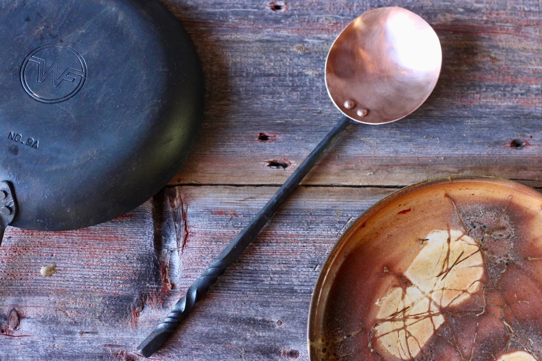 Copper Serving Spoon | Hand Forge Serving Utensil Handmade Serving ...