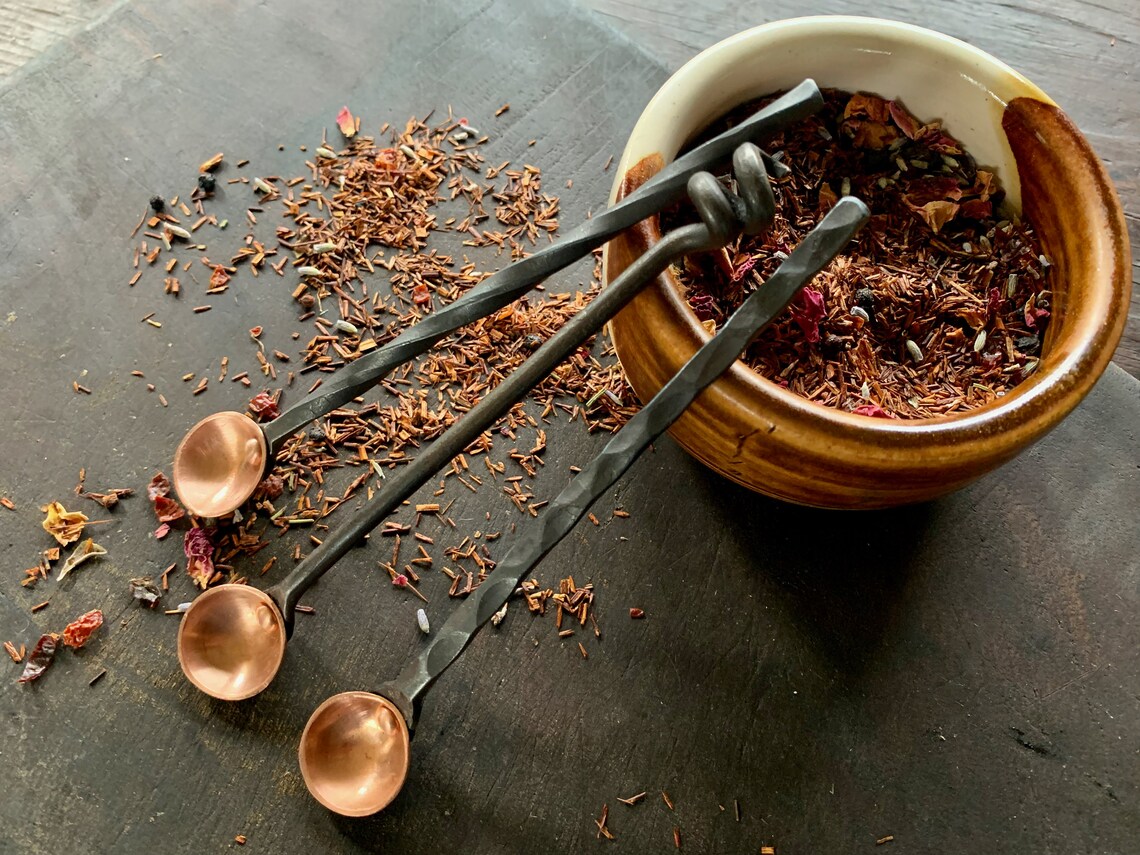 Hand Forged Copper & Steel Drink Stirrer: Blacksmith Cocktail Spoon - Etsy