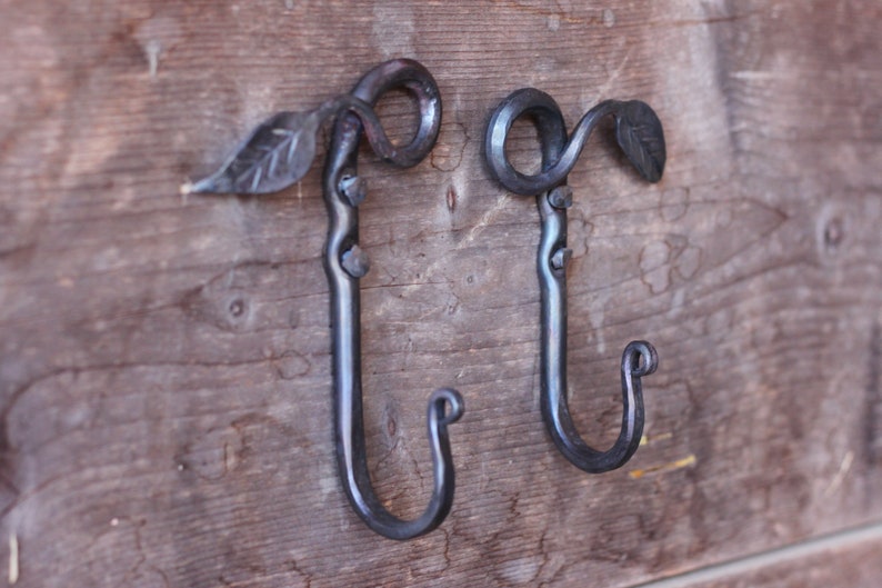Leaf Hook Blacksmith Hand Forged Coat Hook - Etsy