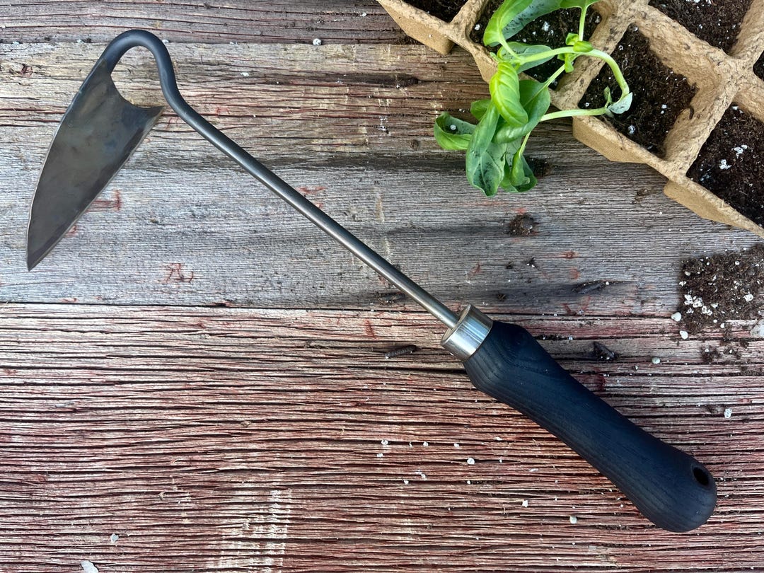 Hand Forged Garden Weeder: Black Wood Handle, Steel Blade - Etsy