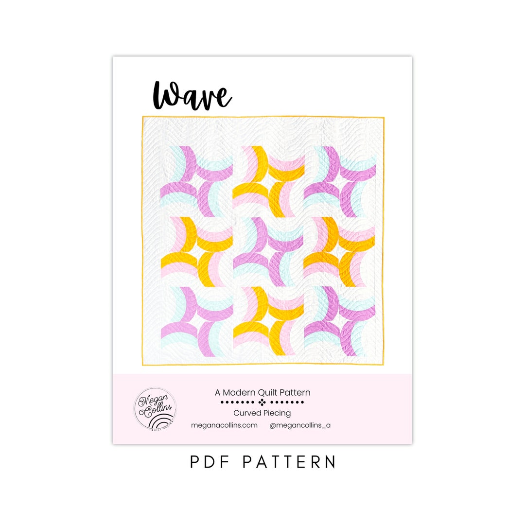 PDF Wave Quilt Pattern Download, Modern Quilt, Curved Piecing, Star ...