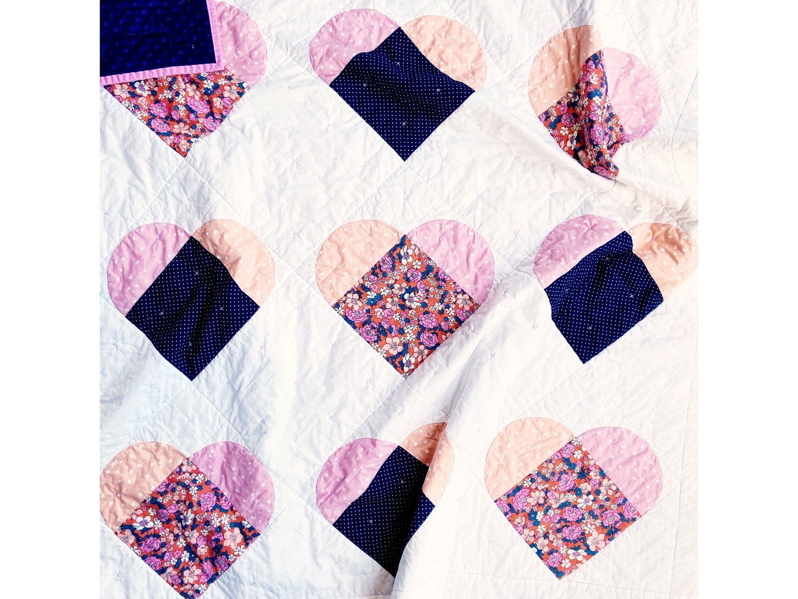 PDF Love and Stitches Quilt Pattern Download, Modern Heart Quilt, Fat ...