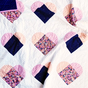 PDF Love and Stitches Quilt Pattern Download, Modern Heart Quilt, Fat ...