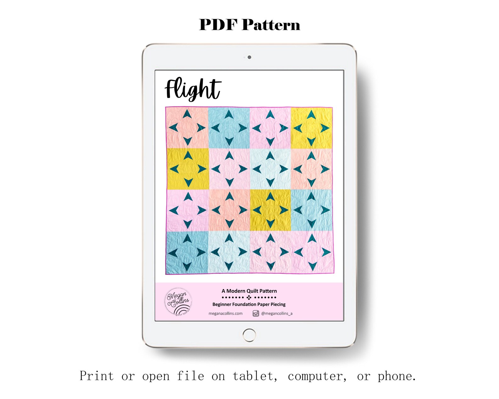 PDF Flight Quilt Pattern Download Beginner Foundation Paper - Etsy