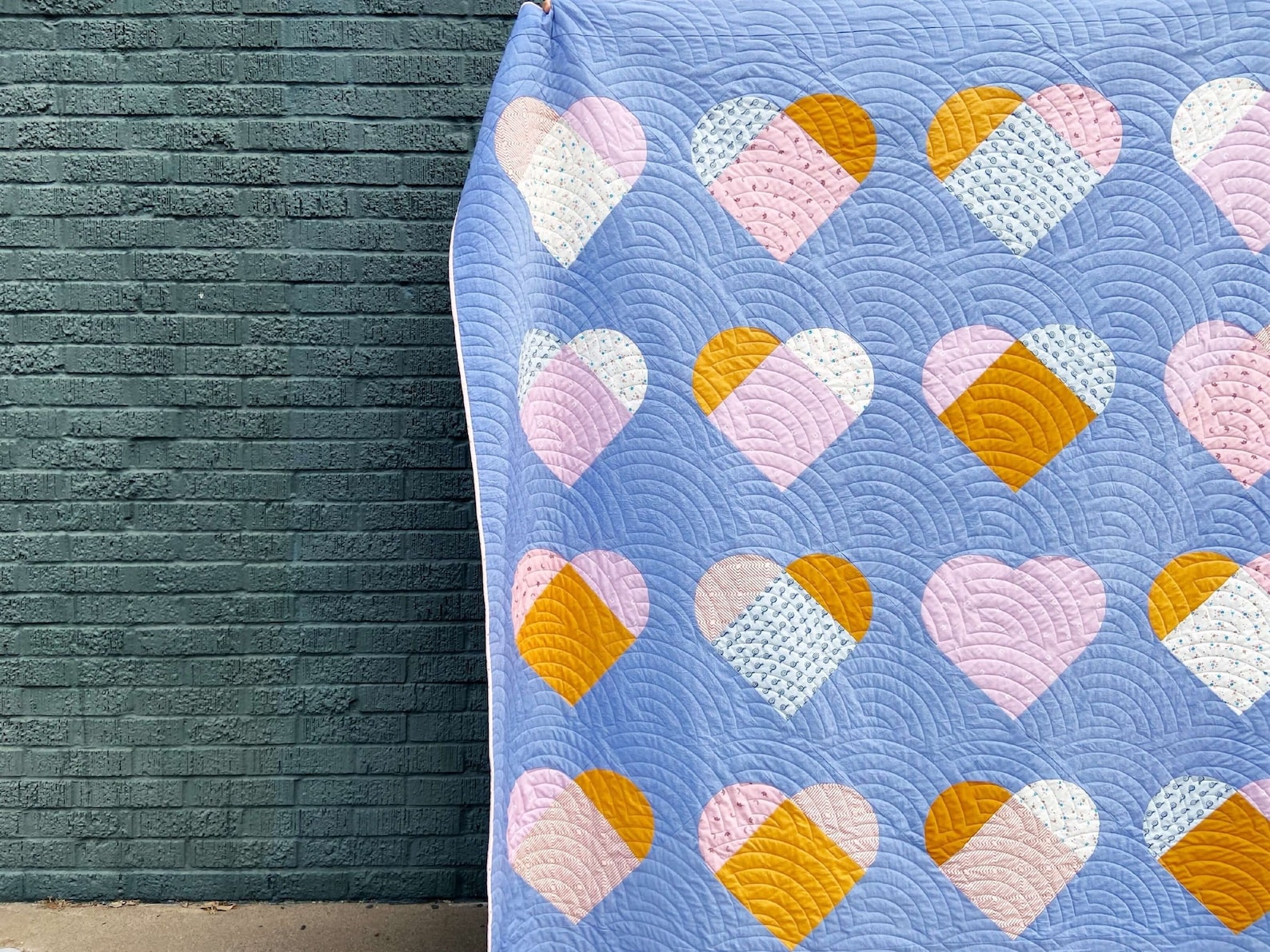 PDF Love and Stitches Quilt Pattern Download, Modern Heart Quilt, Fat ...