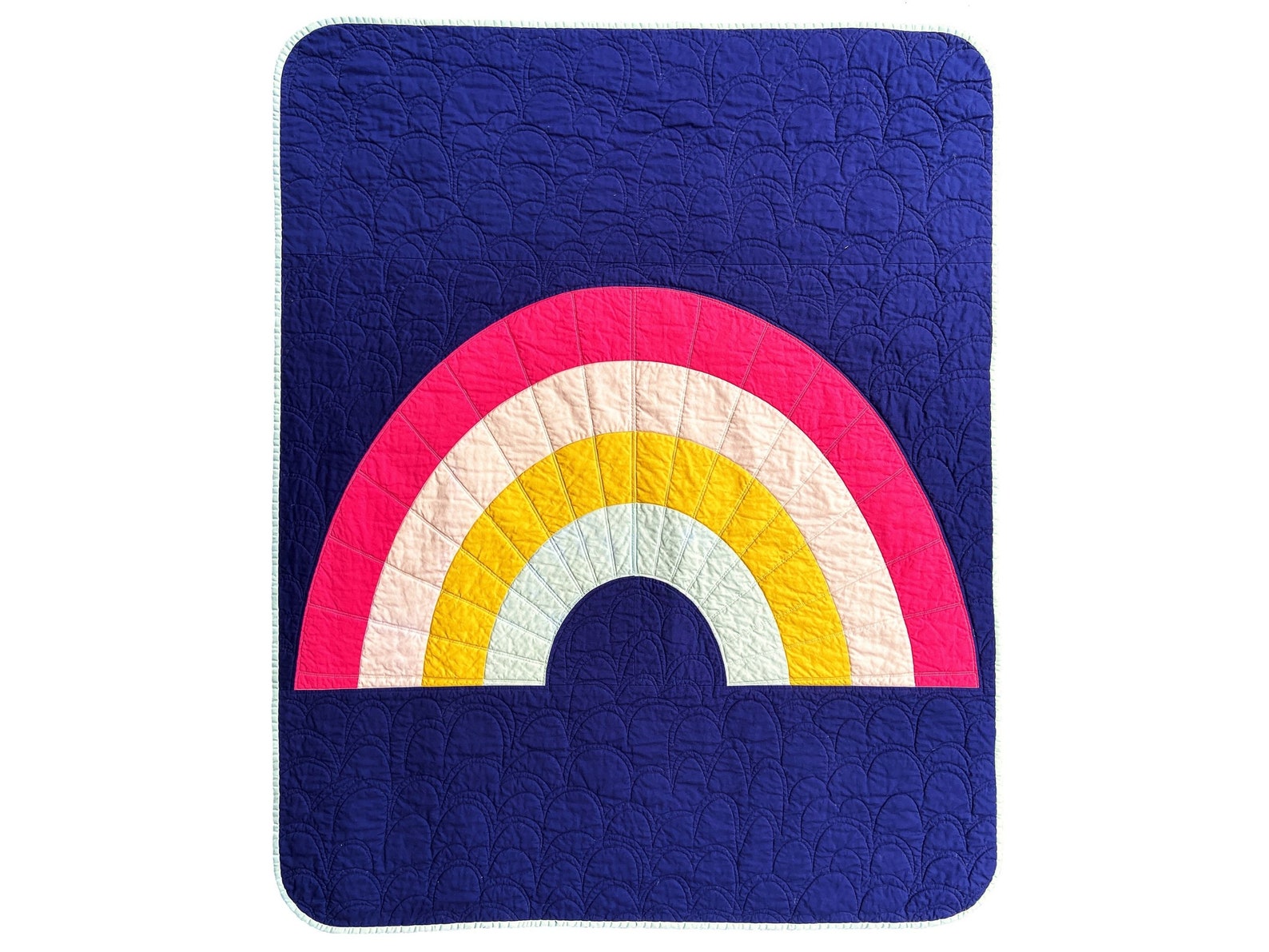 Sunshowers and Retro Rainbow Quilt Patterns, Modern Rainbow Curved ...