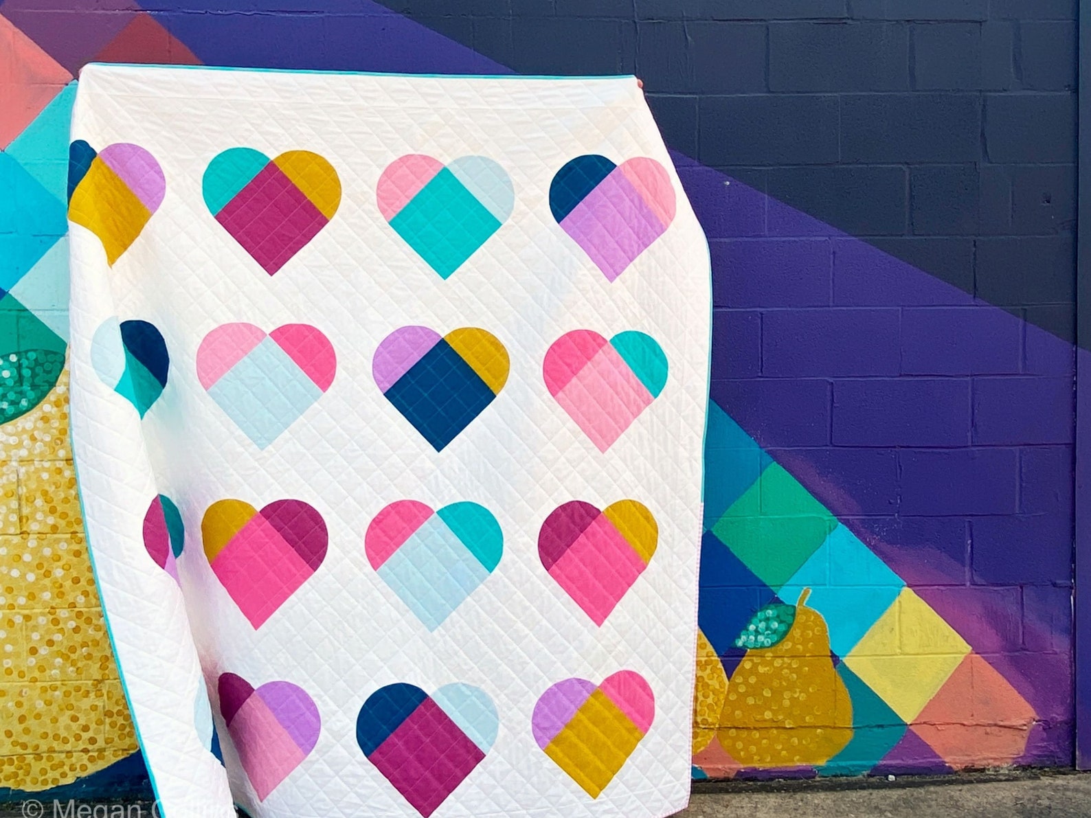 PDF Love and Stitches Quilt Pattern Download, Modern Heart Quilt, Fat ...