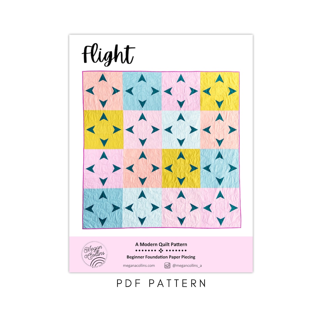 PDF Flight Quilt Pattern Download, Beginner Foundation Paper Piecing ...