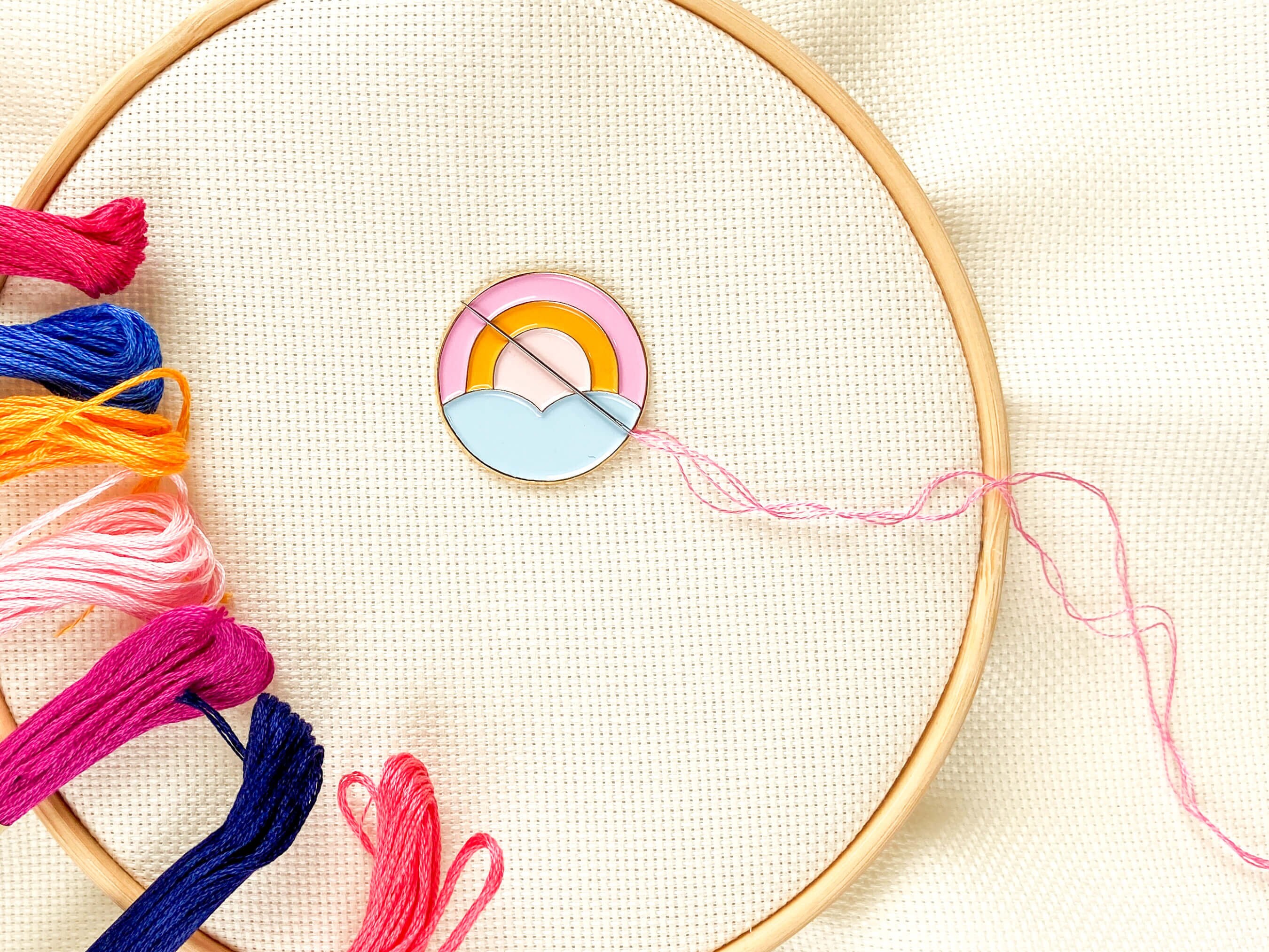 Rainbow Needle Minder Cross Stitch Accessories Embroidery - Etsy