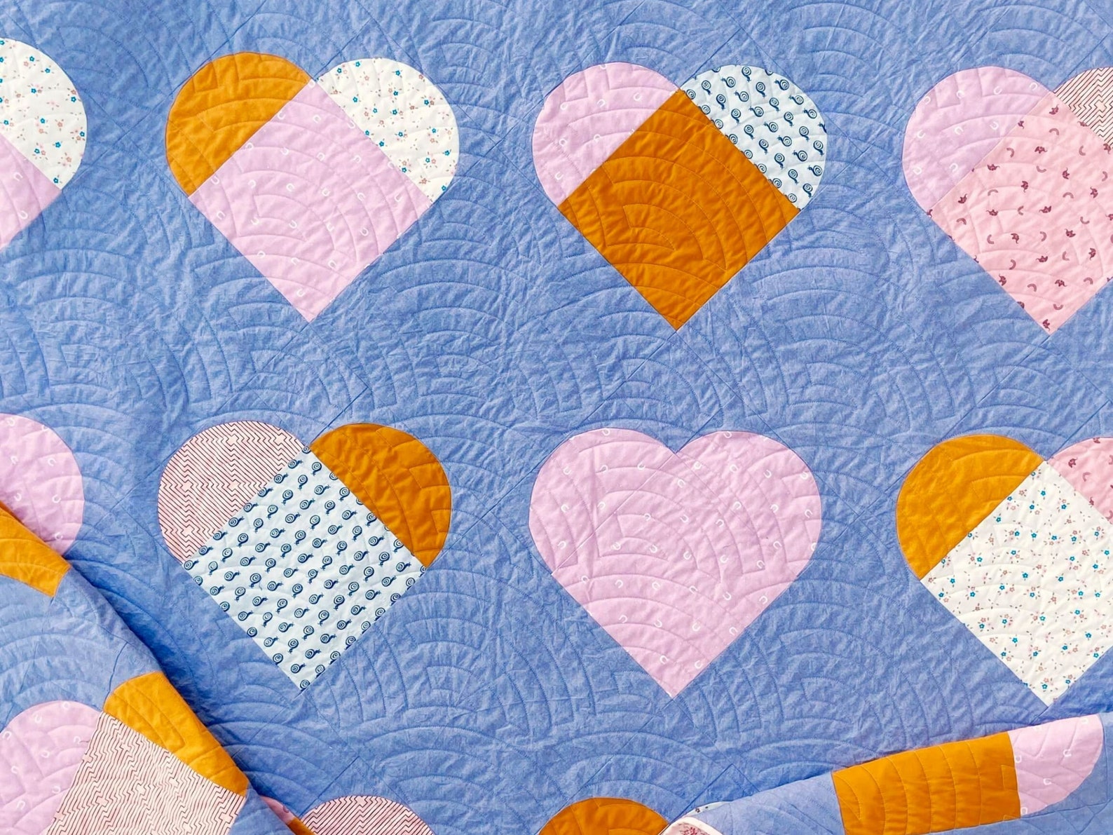 PDF Love and Stitches Quilt Pattern Download, Modern Heart Quilt, Fat ...