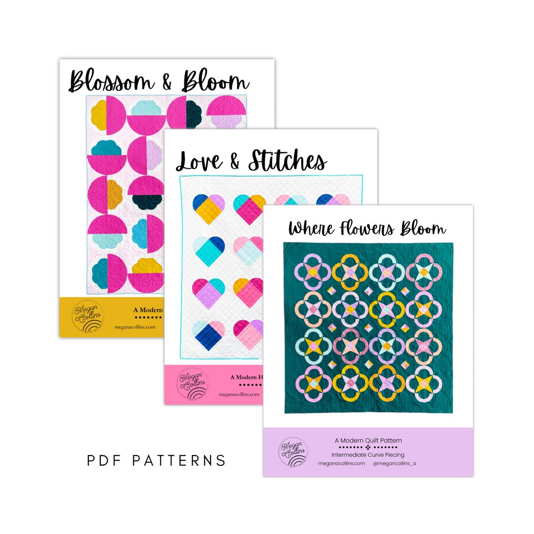 PDF Modern Curves Quilt Pattern Downloads, Blossom and Bloom, Where ...