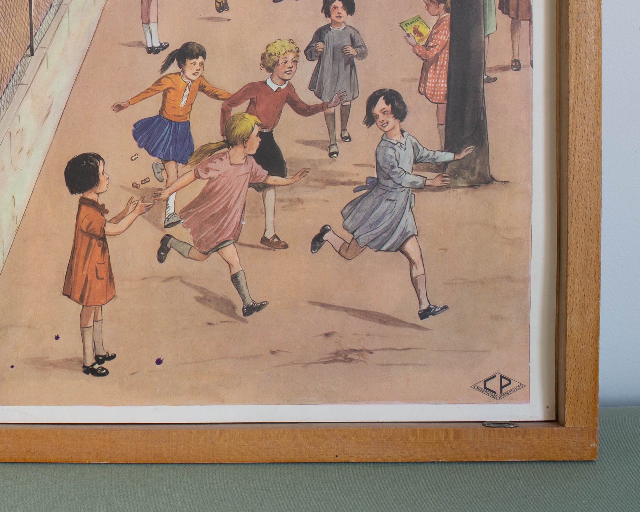 Vintage French School Poster. Double Sided .1950's. Original. AT THE ...