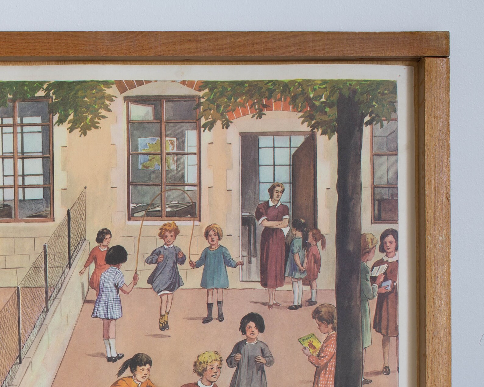 Vintage French School Poster. Double Sided .1950's. Original. AT THE ...