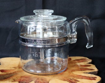 Vintage Pyrex Glass Coffee Pot 6 Cup, Pyrex Coffee Maker Percolator ...
