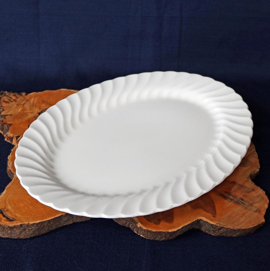 Johnson Brothers Regency Snowhite Platter: Embossed Swirl Ironstone ...