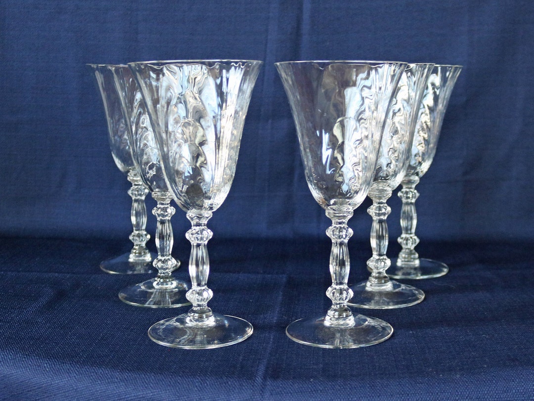 Caprice ~ Cambridge Glass ~ 7-5/8" Tall ~ Set of Six (6) ~ Clear ...