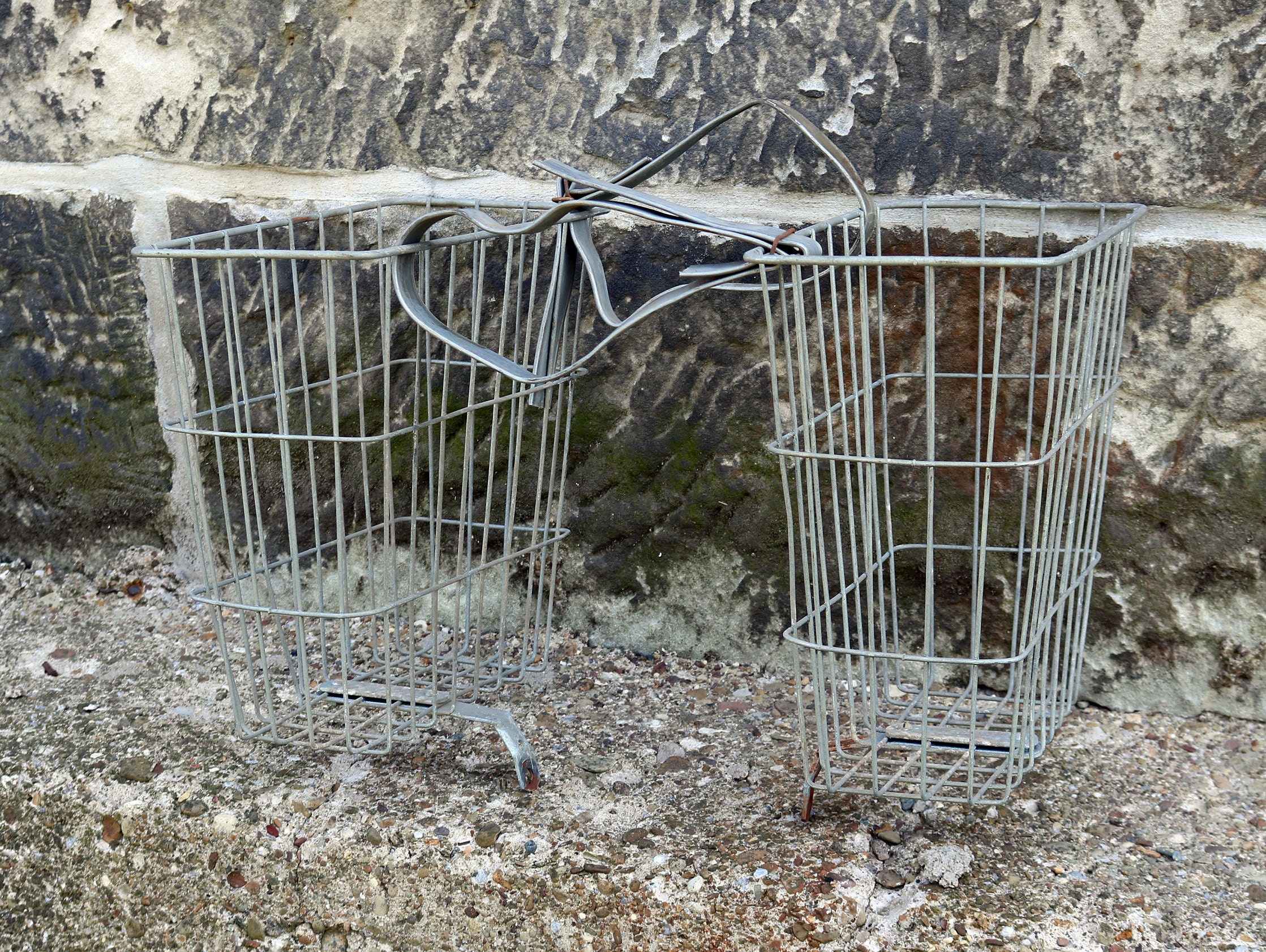 Vintage metal bike basket store