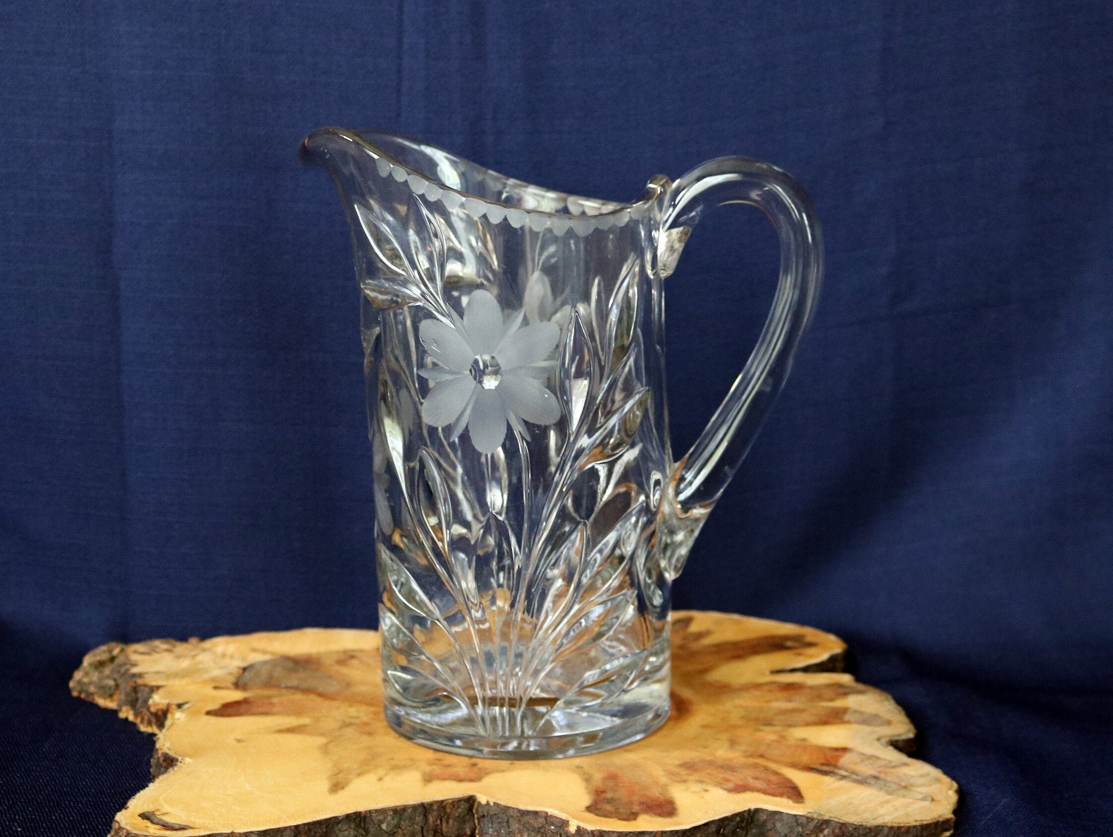 EAPG Clear Glass/Crystal Water Pitcher 8 Tall Holds | Etsy