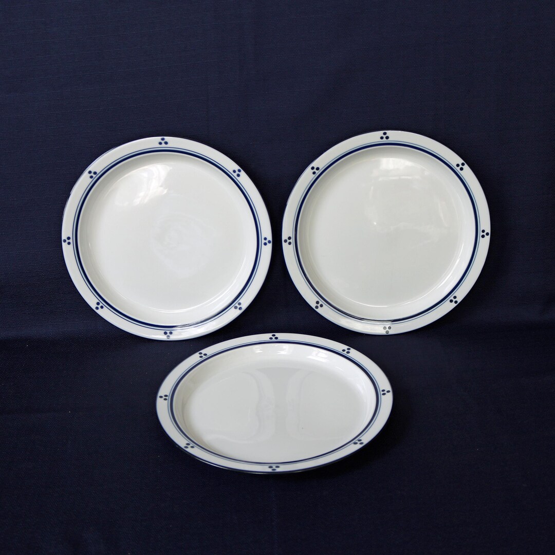 Dansk Bistro ~ 8-3/4" Fredriksborg Blue ~ Set of Three (3) ~ Salad ...