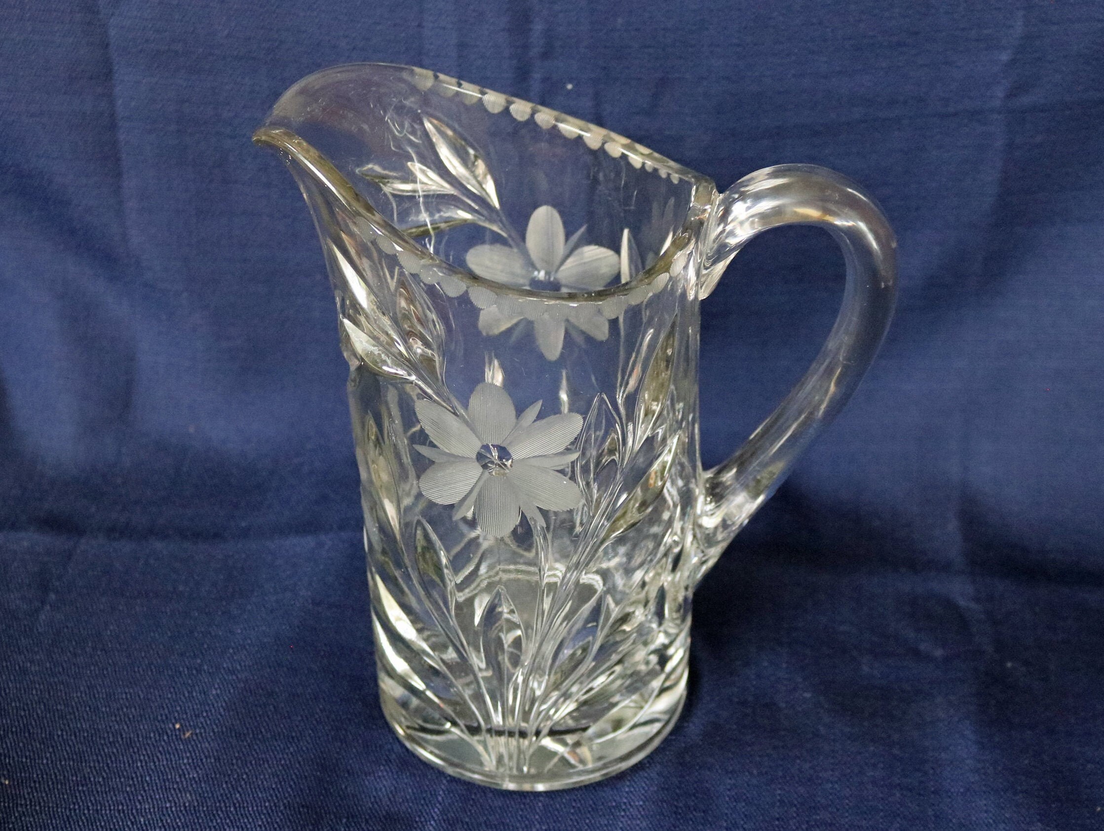 EAPG Clear Glass/Crystal Water Pitcher 8 Tall Holds | Etsy