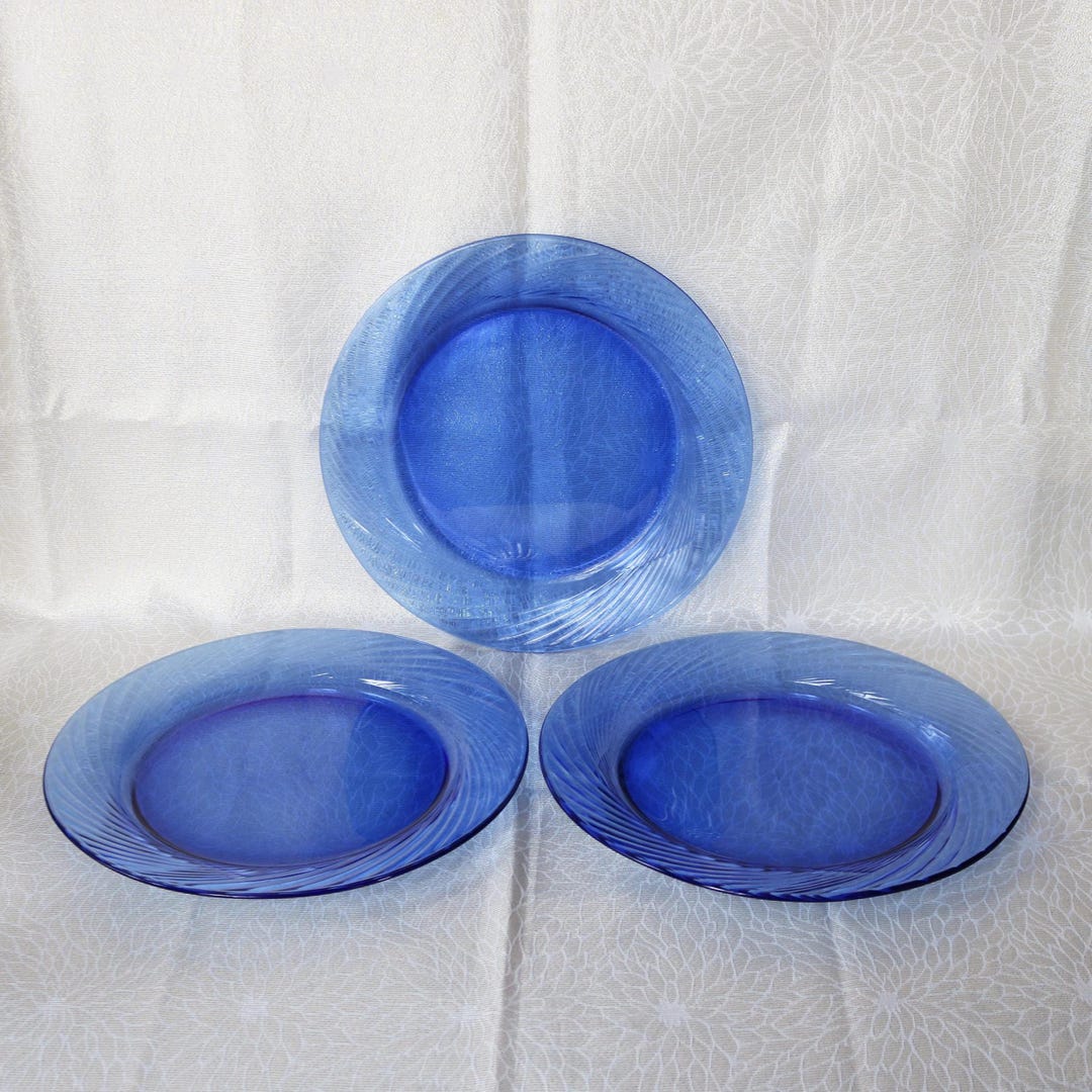 10-3/4" ~ Set of 3 Pyrex Cobalt Dinner Plates ~ Festiva ~ Corelle by ...