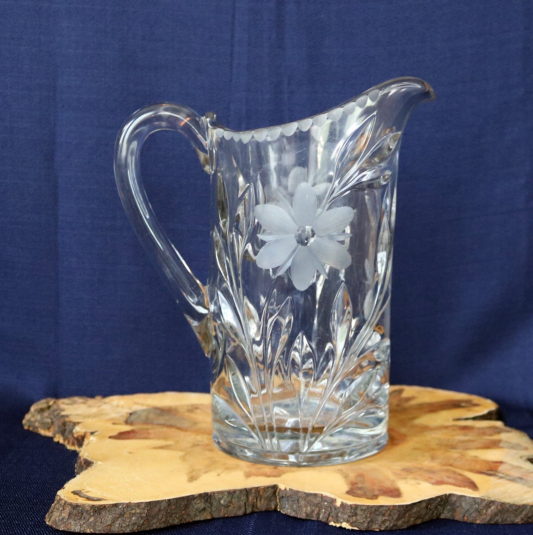 EAPG Clear Glass/Crystal Water Pitcher 8 Tall Holds | Etsy