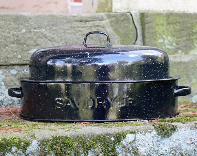 12.5" X 8" ~ Savory Jr. Roaster ~ Double-walled ~ Graniteware ...