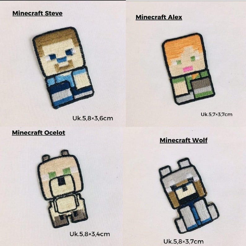 1 Piece Minecraft Iron on Embroidered Patch, Applique, Suitable for DIY ...