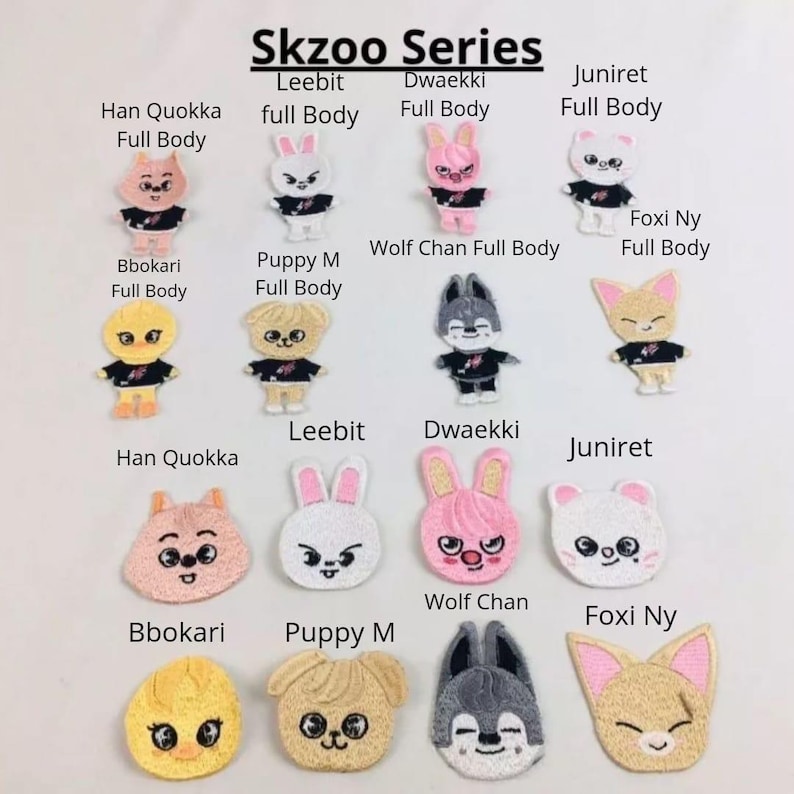 1 Pair Stray Kids Skzoo (full Body and Head) Iron on Embroidered Patch ...