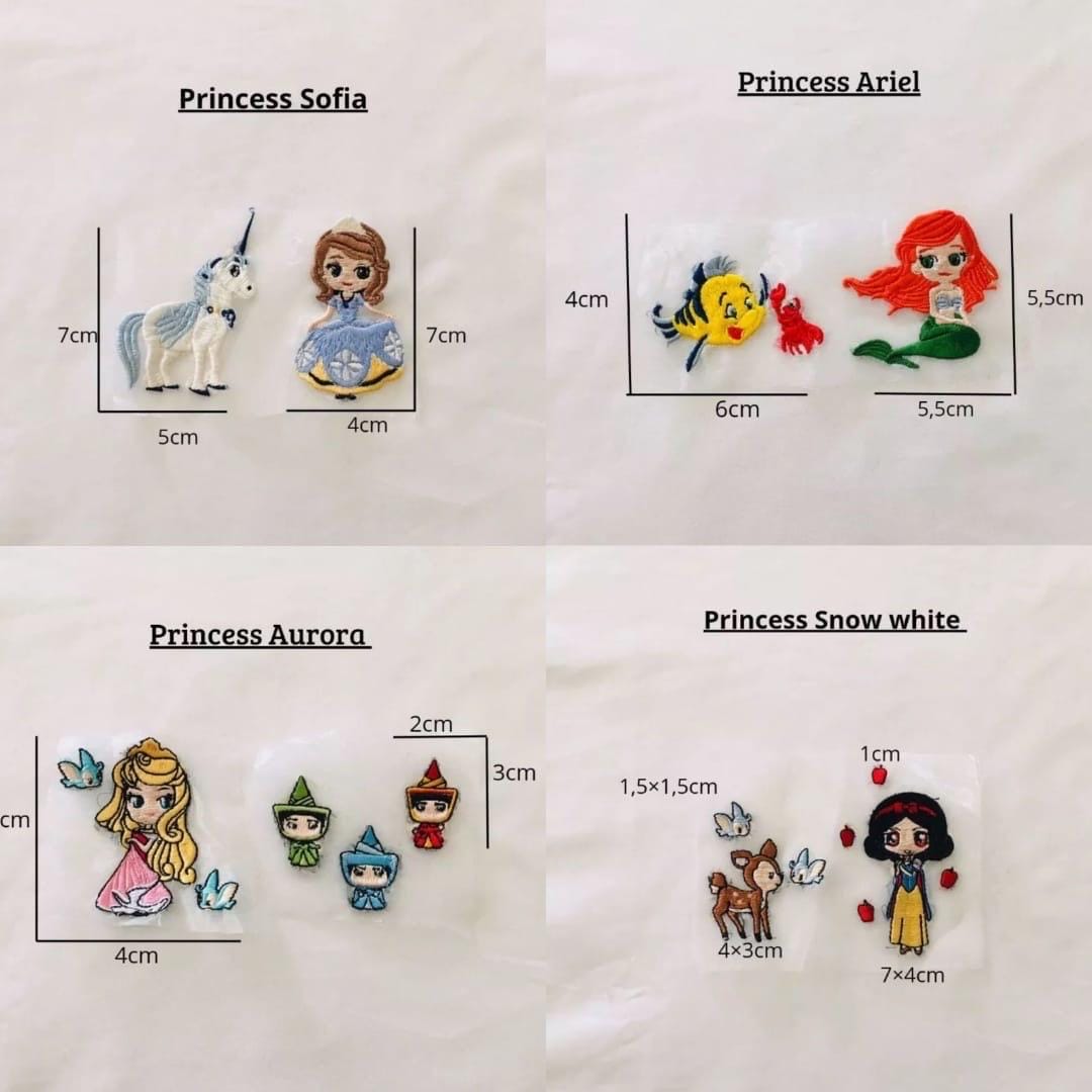 1 Piece Disney Princess Sew on Embroidered Patch, Applique, Suitable ...