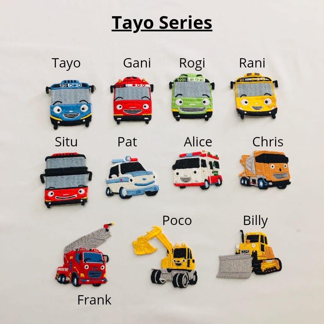 1 Piece Tayo Bus Iron on Embroidered Patch, Applique, Suitable for DIY ...
