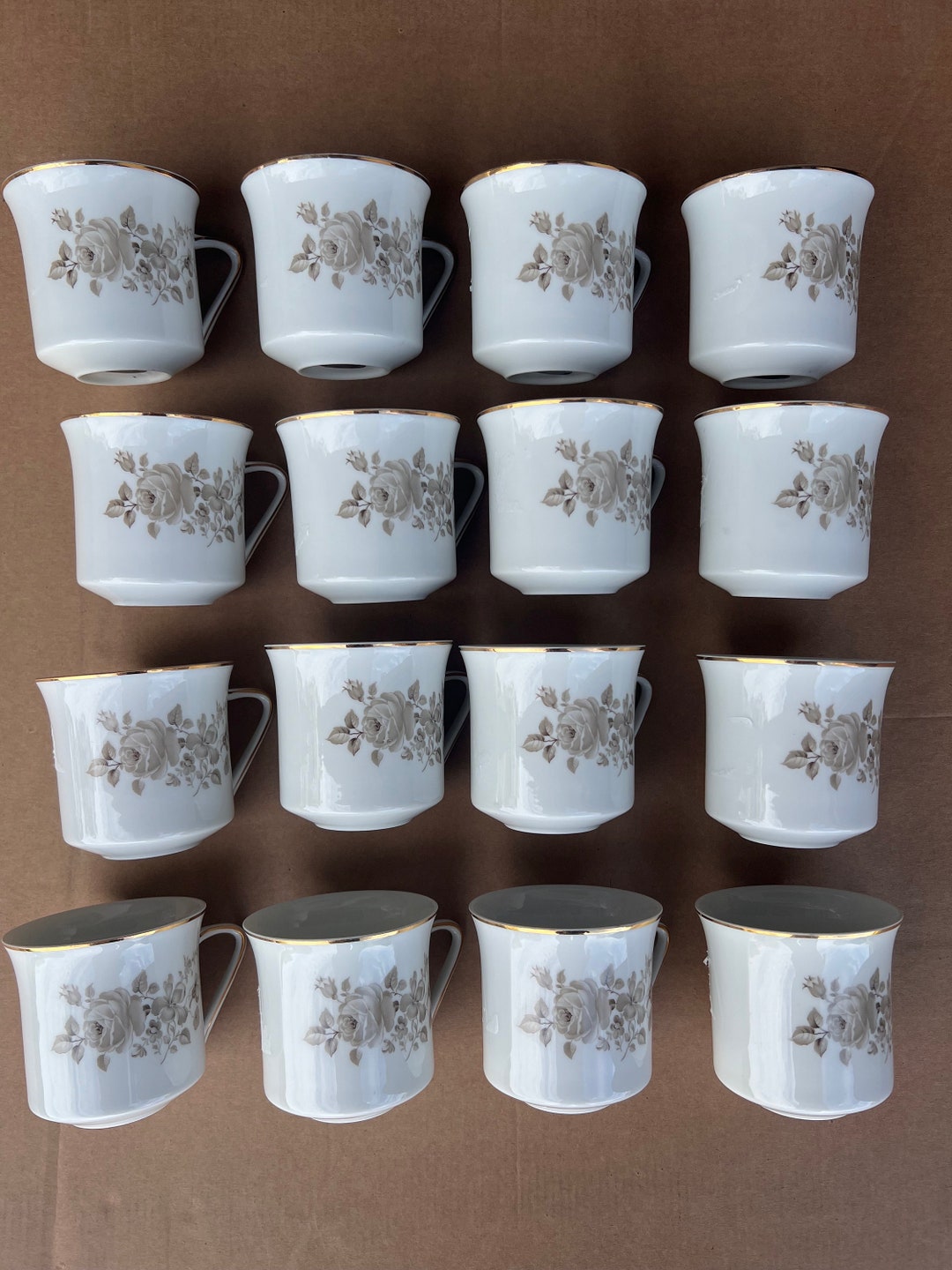 Set of 16 Twilight Rose Coffee Cups Johann Haviland Bavaria Germany ...