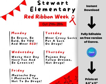 Canva School Calendar Template - Etsy