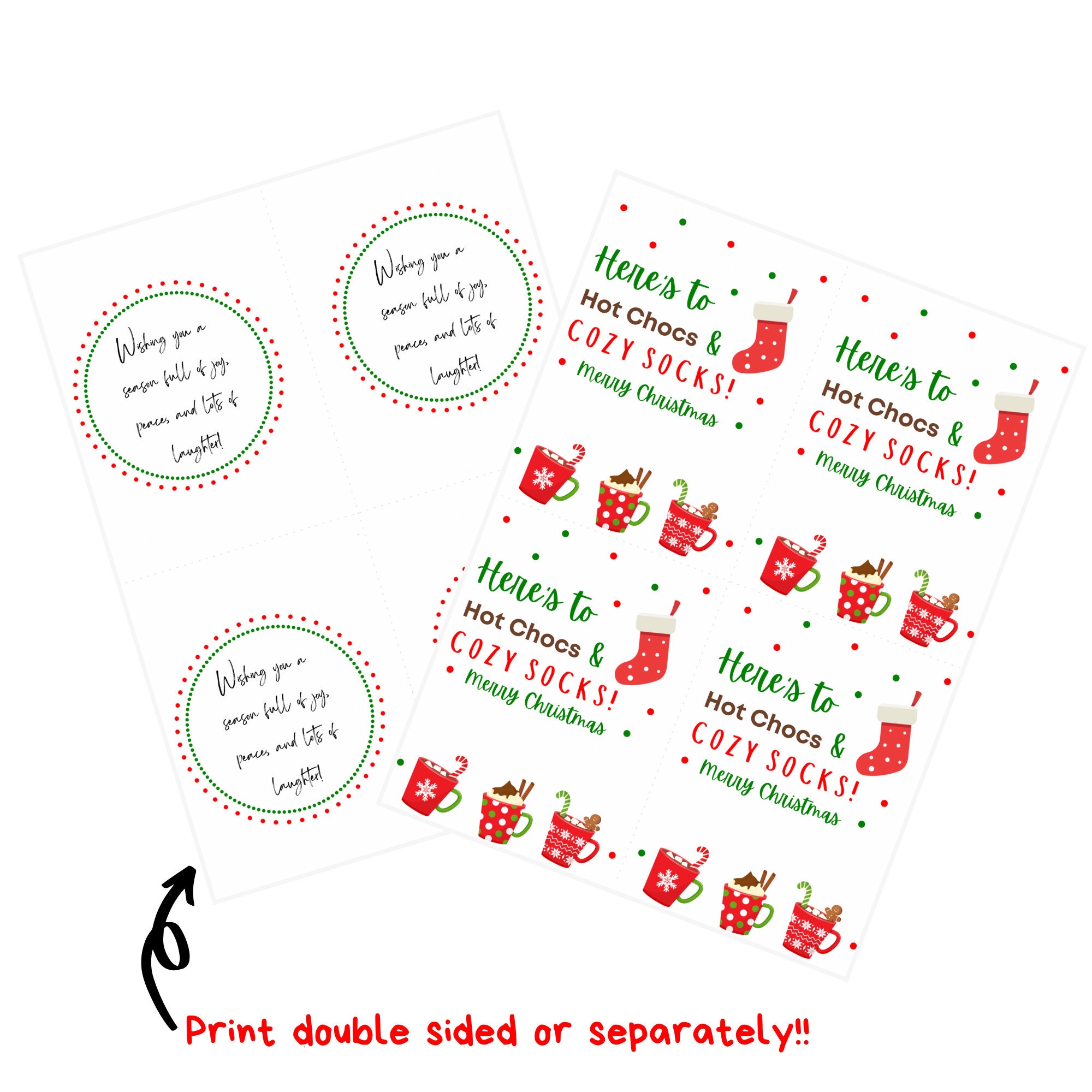 Hot Cocoa Cozy Socks Christmas Gift Tag (digital Download) - Etsy