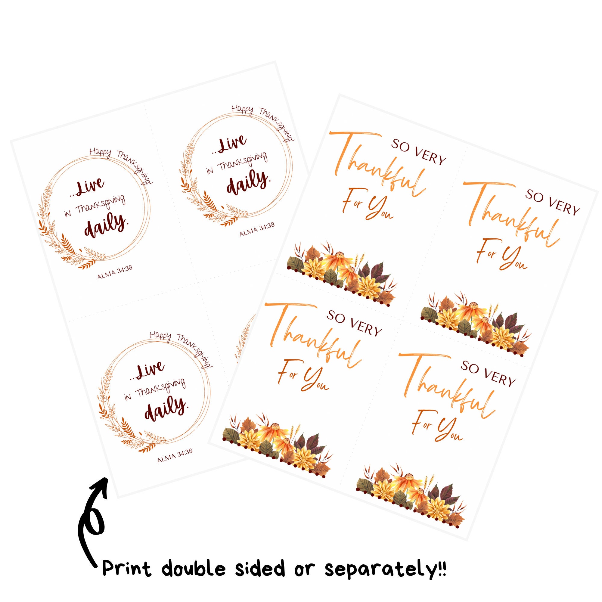 Thanksgiving Gift Tag, LDS Ministering Printable (digital Download) - Etsy