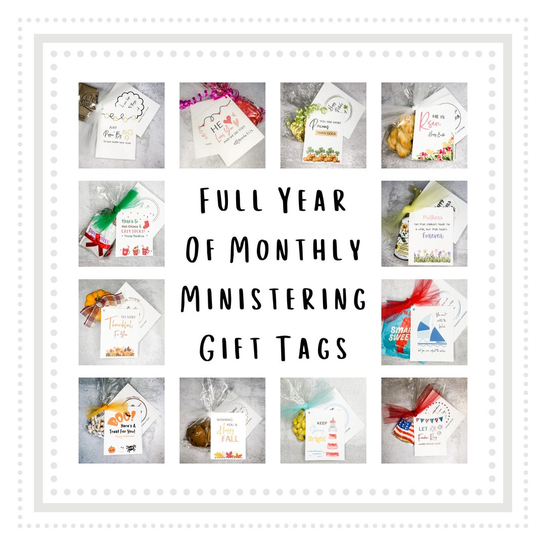 LDS Ministering Gift Tags, 12 Month Printable Bundle (digital Download ...