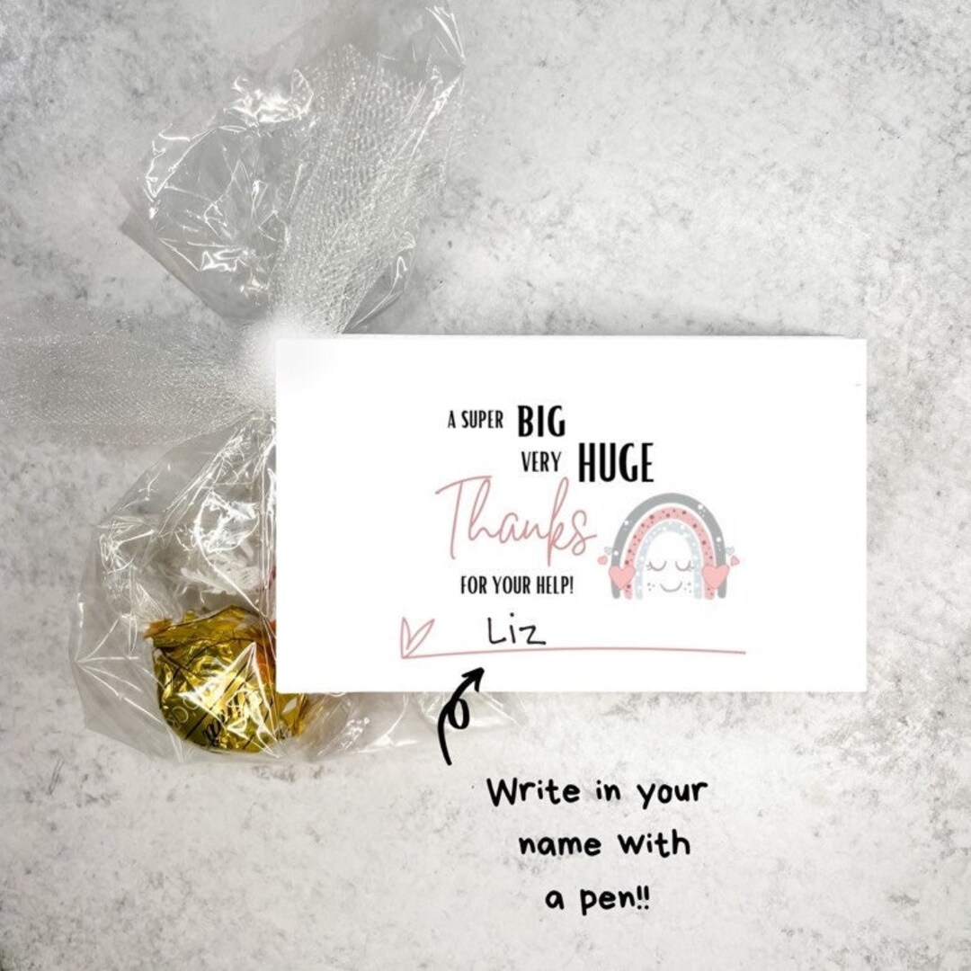 Thank You Gift Tags, A Super Big Very Huge Thanks for Your Help, LDS ...