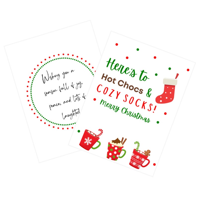 Hot Cocoa Cozy Socks Christmas Gift Tag (digital Download) - Etsy