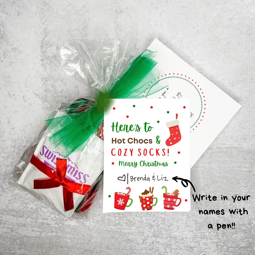 Hot Cocoa Cozy Socks Christmas Gift Tag (digital Download) - Etsy