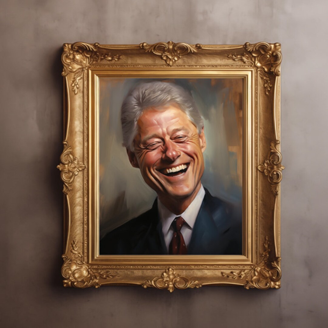 Bill Clinton Presidential Portrait Jolly President Collection Wall Art ...
