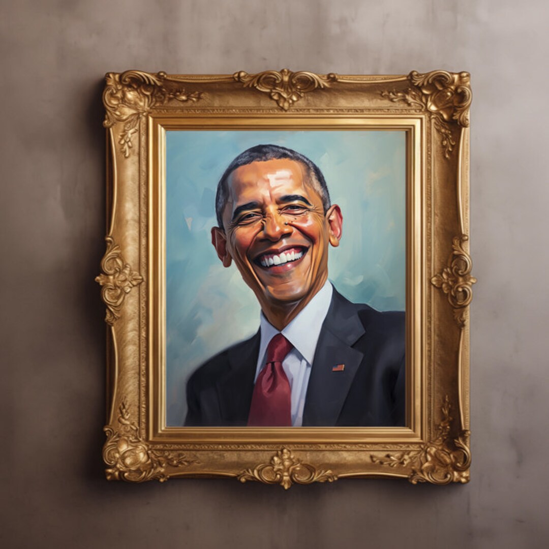Barack Obama Presidential Portrait Jolly President Collection Wall Art ...