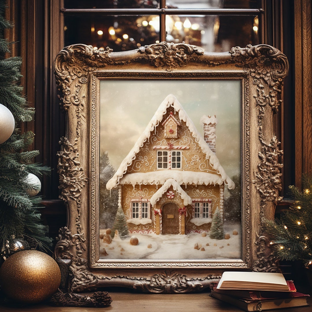 Gingerbread House Christmas Wall Art Decor Poster Print - Etsy