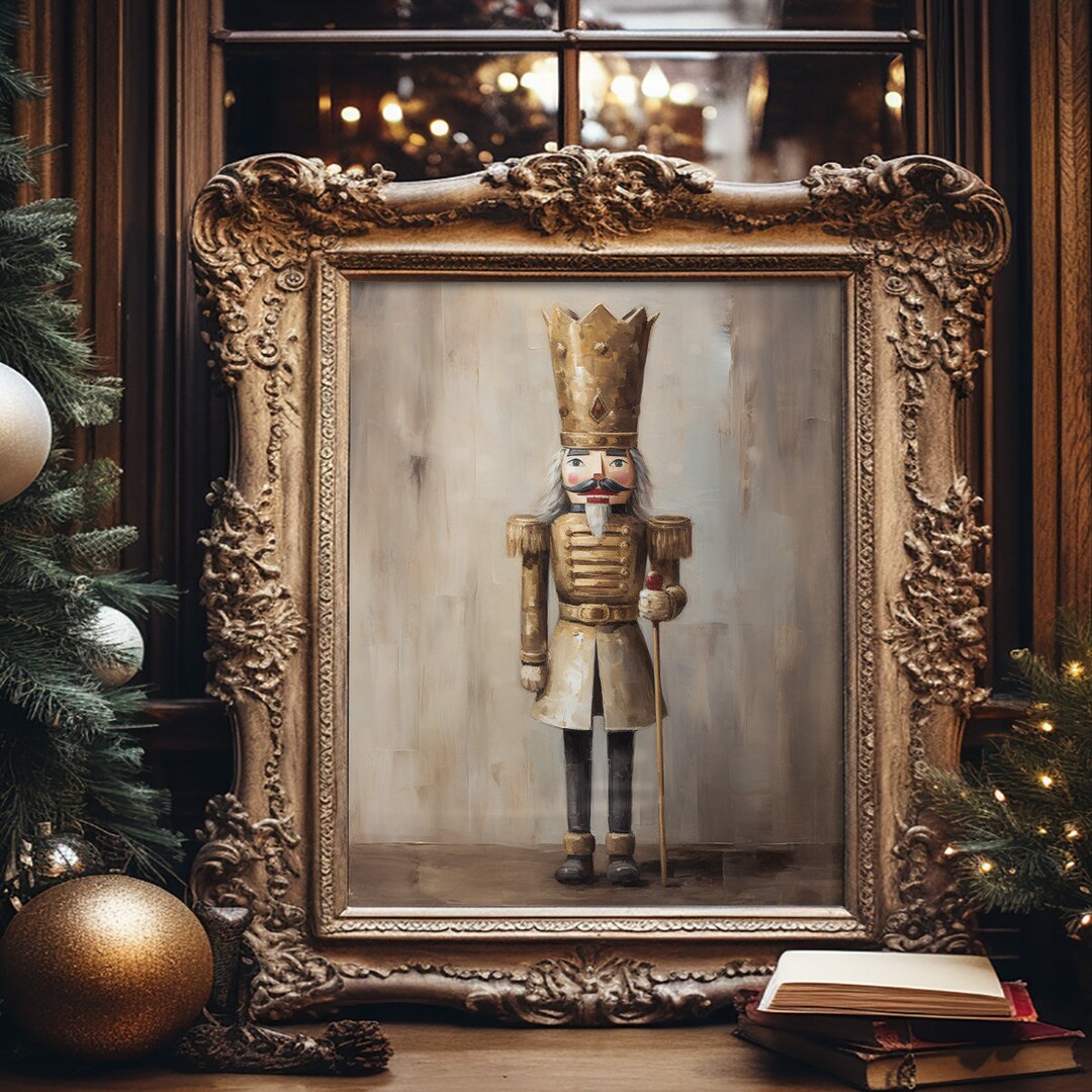 Gold Nutcracker Christmas Wall Art Decor Poster Print - Etsy