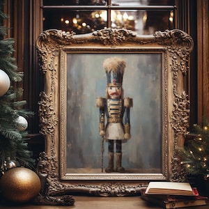 Blue Nutcracker Christmas Wall Art Decor Poster Print - Etsy