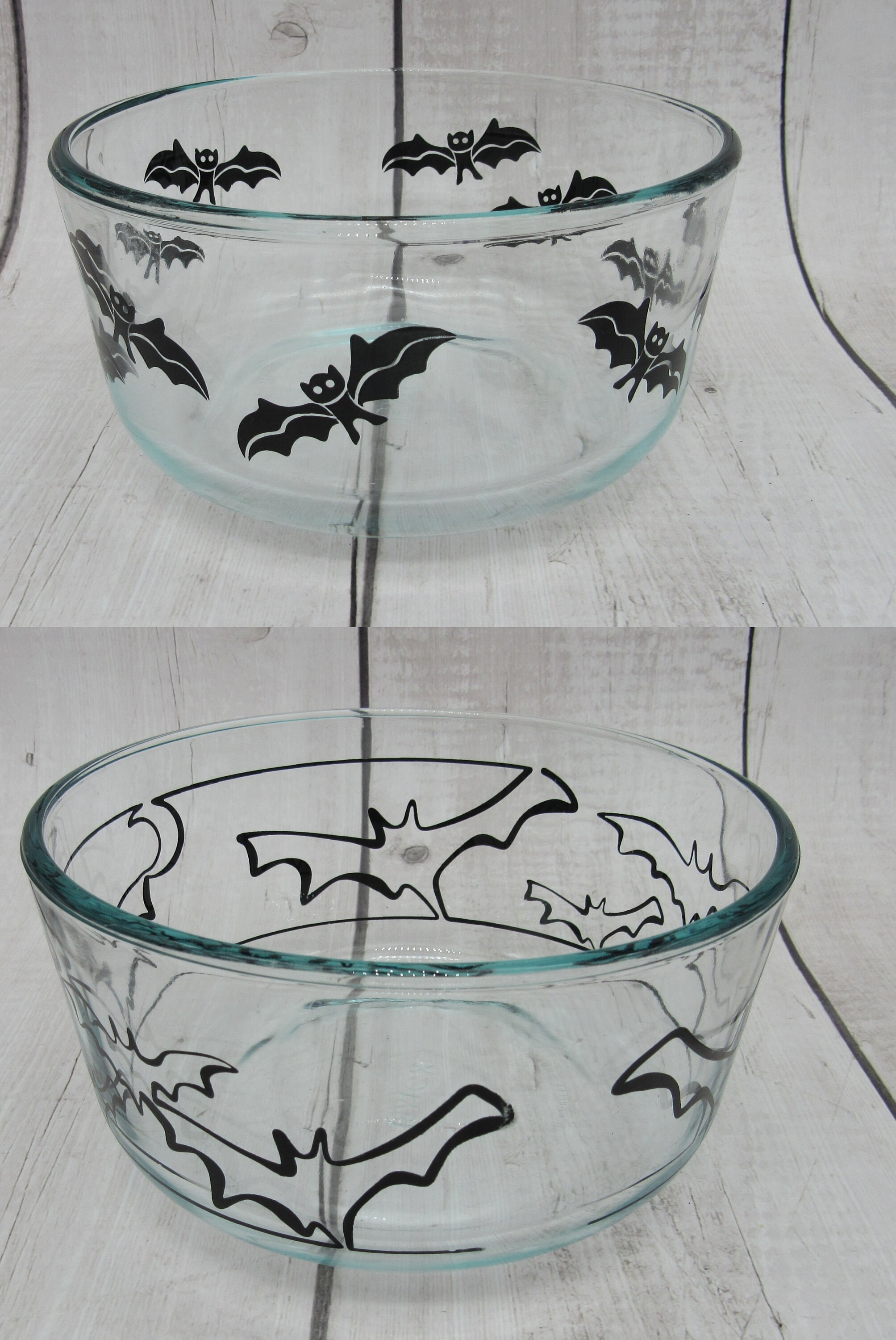 Halloween Pyrex Bat Bowl Negative Space Bats - Etsy