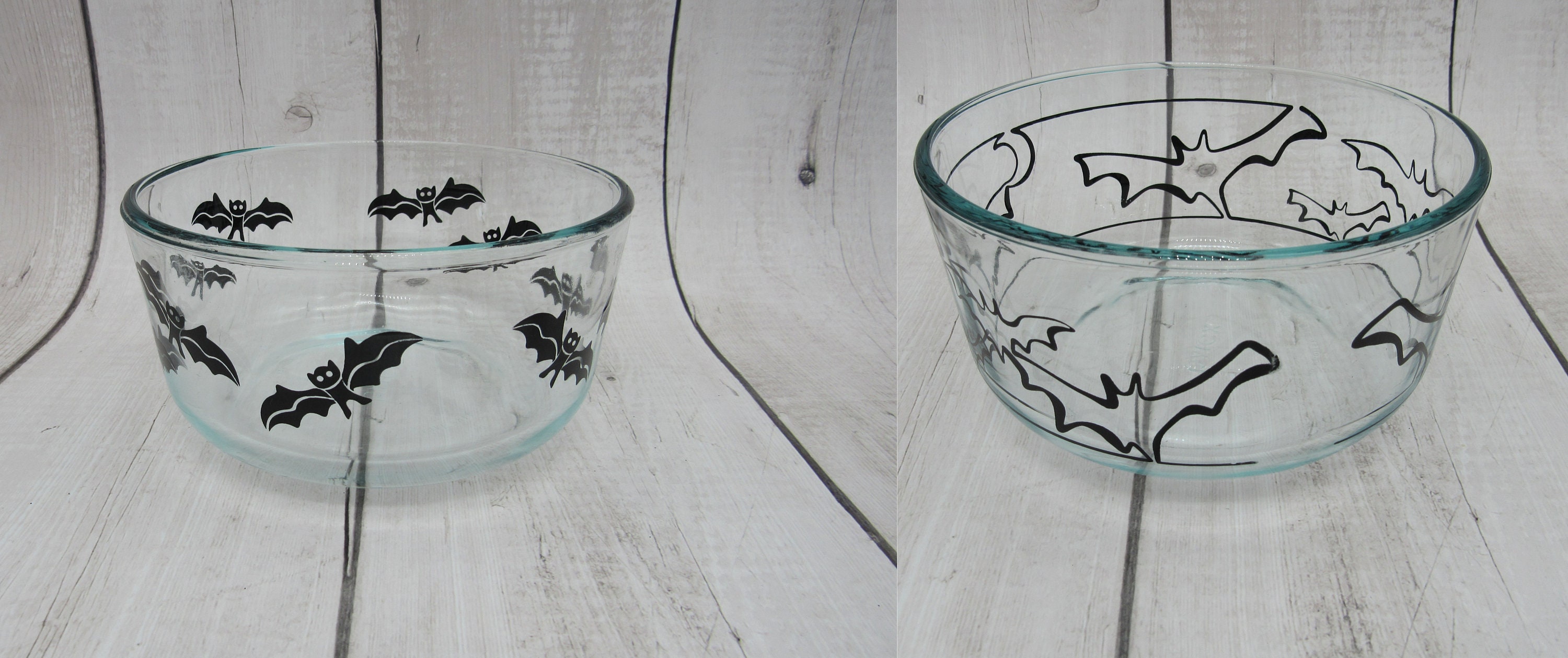 Halloween Pyrex Bat Bowl Negative Space Bats - Etsy